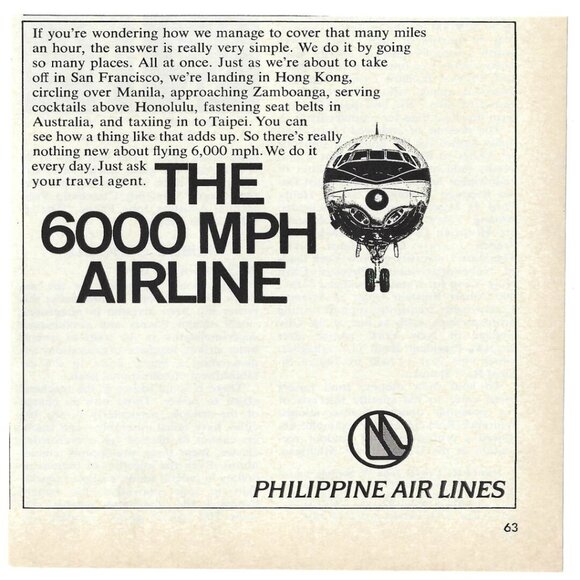 Philippine Air Lines | Art | 967 Philippine Air Lines The 600 Mph ...